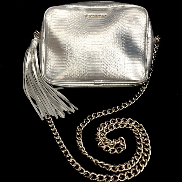 Victoria's Secret | Bags | Victorias Secret Metallic Silver Faux ...